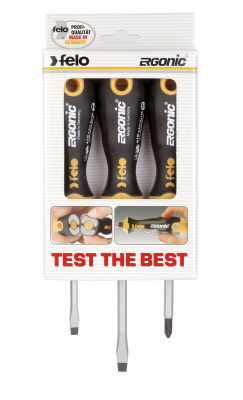 Tournevis Ergonomique Tri-matière | Carré SQ1, SQ2, SQ3 | 3 pcs